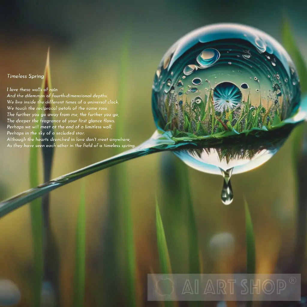 poem with art, romantic art, droplet
