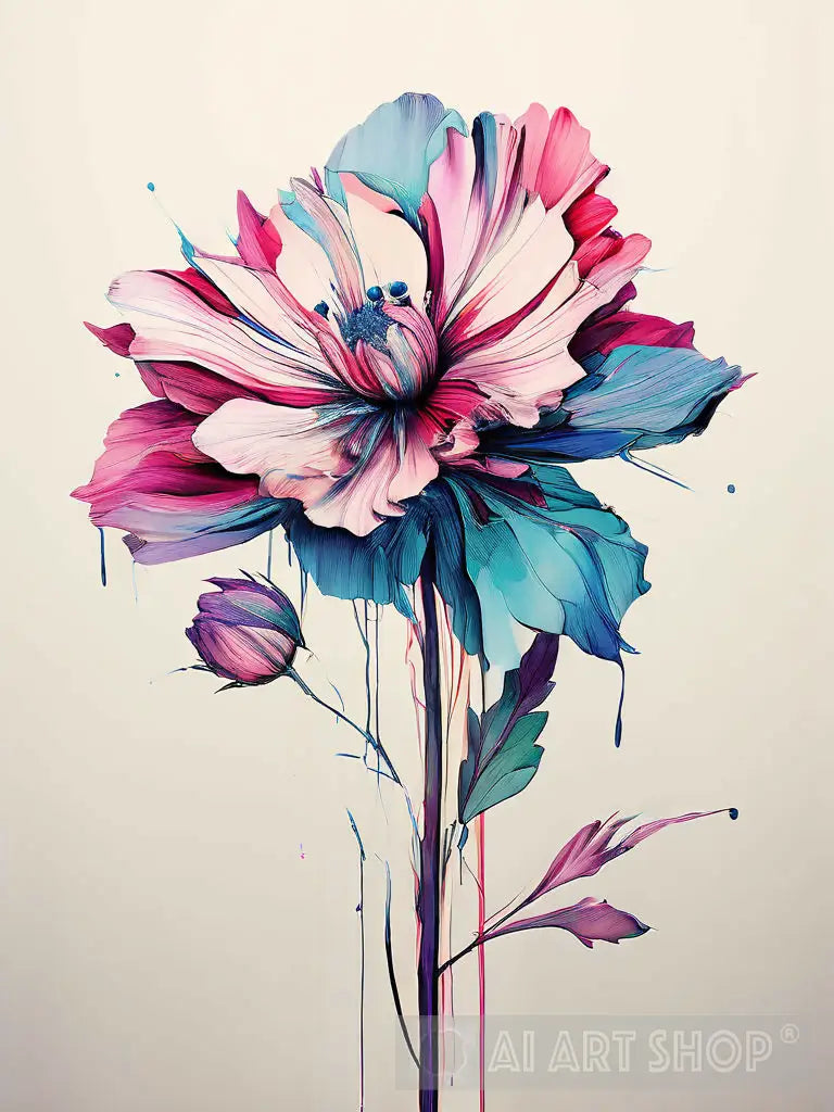 Pink and Blue Abstract Painting for Sale | Modern Art | artist.aiar...