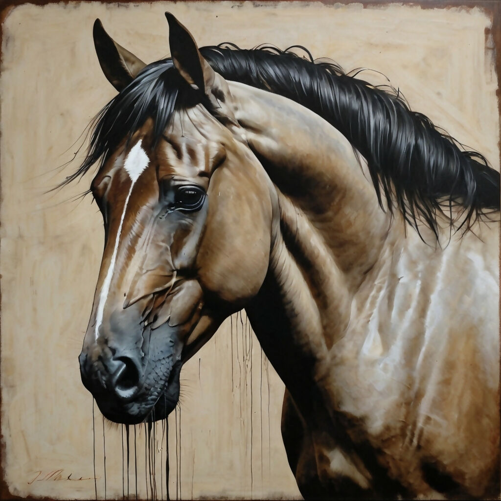 Realistic Painting of a Horse
