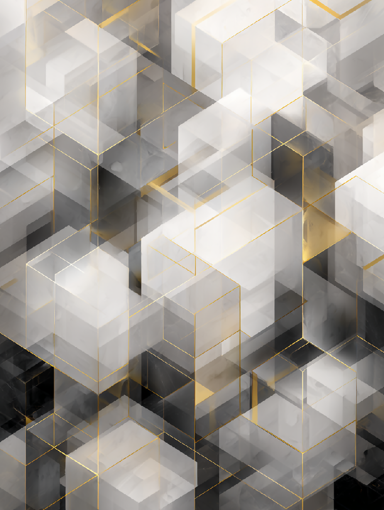 Abstract Geometry: Golden Structures – Layered Cubes and Elegant De...
