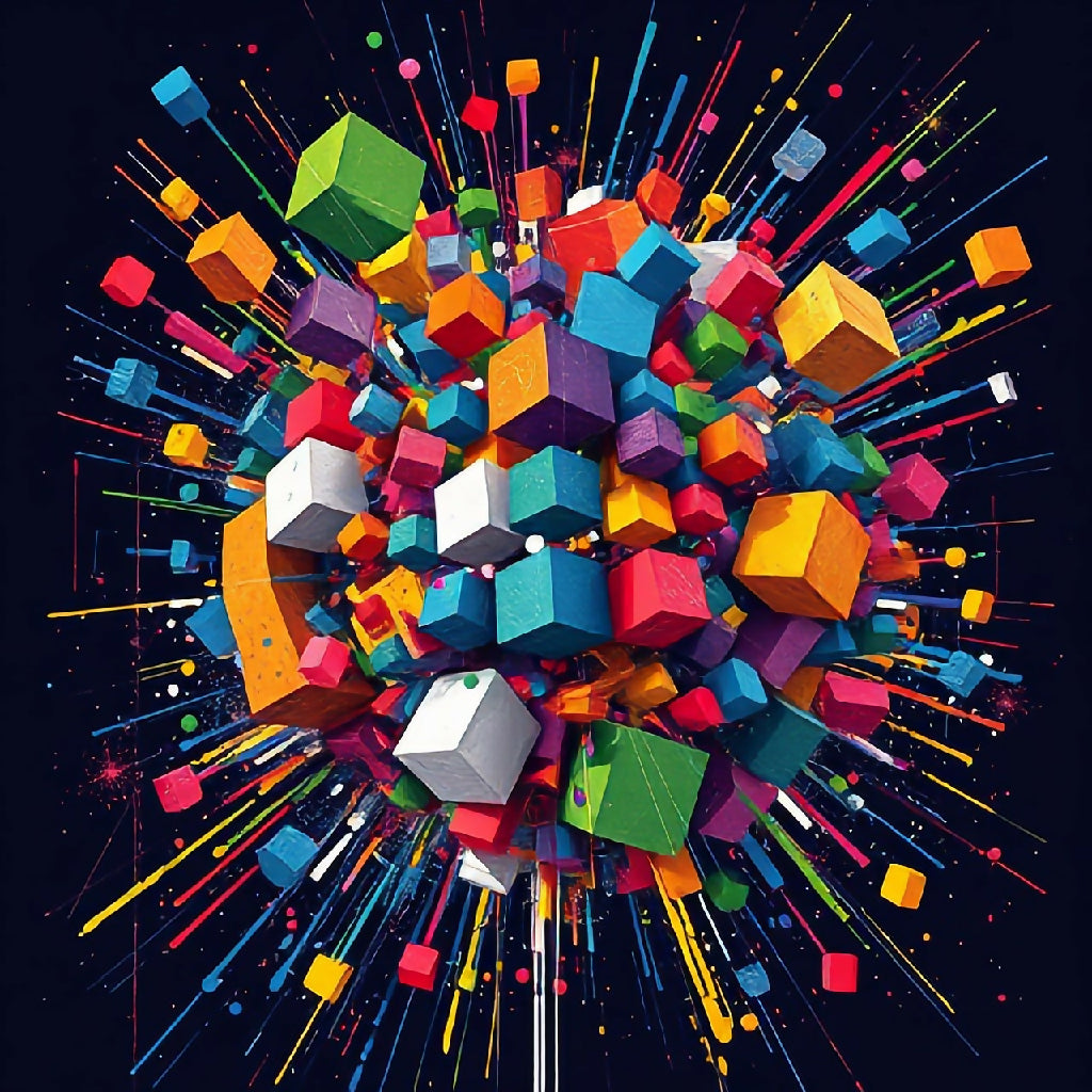 Colorful design with cubes No. 2