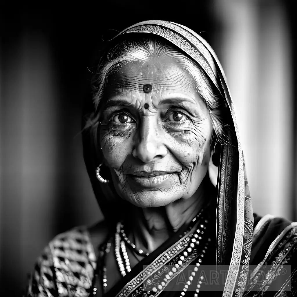 The Elders India AI-generated portrait of a Elderly Hindu Woman