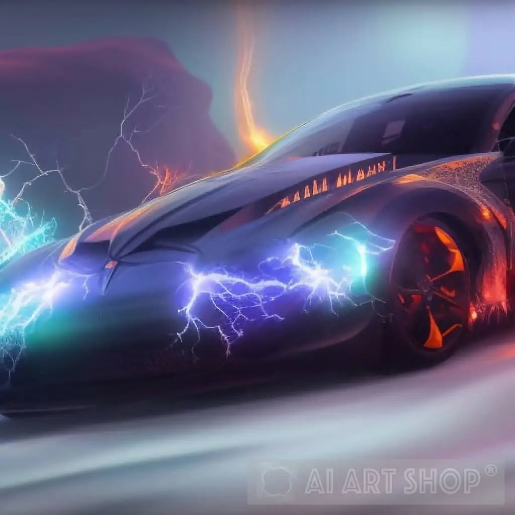 Electric Car With American Paint Scheme And Eagles