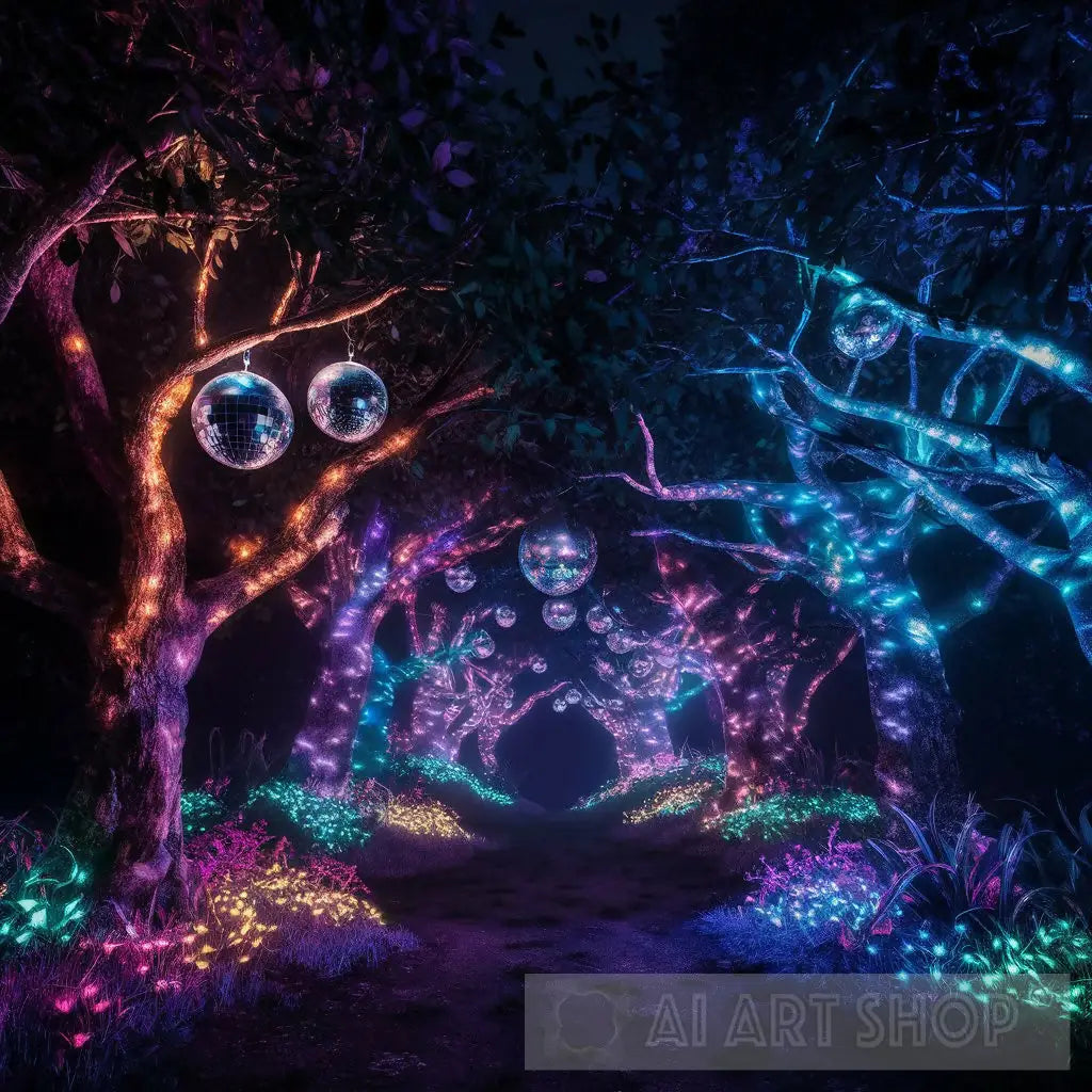 Electric Eden: A Glowing Night Forest Fantasy