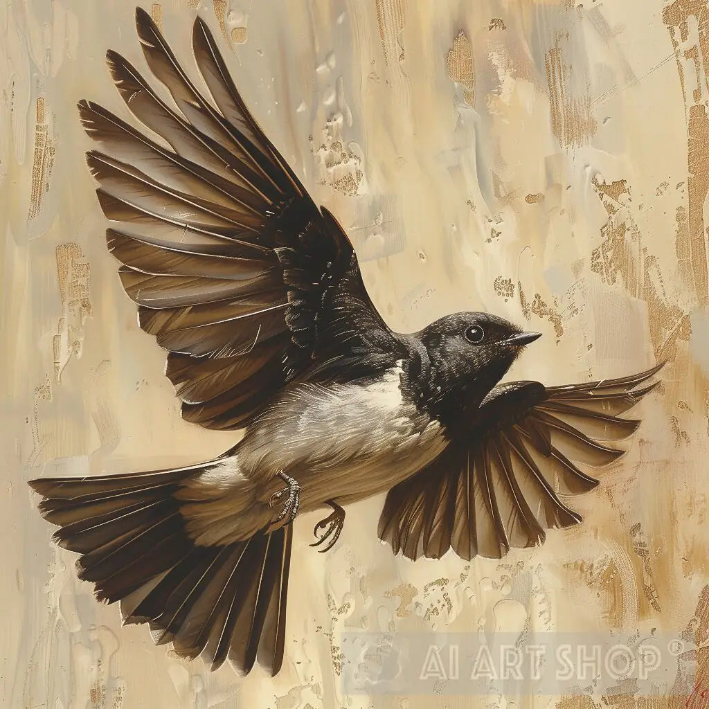 Swift, Bird in Flight, Detailed Feathers, Neutral Backdrop, Texture...