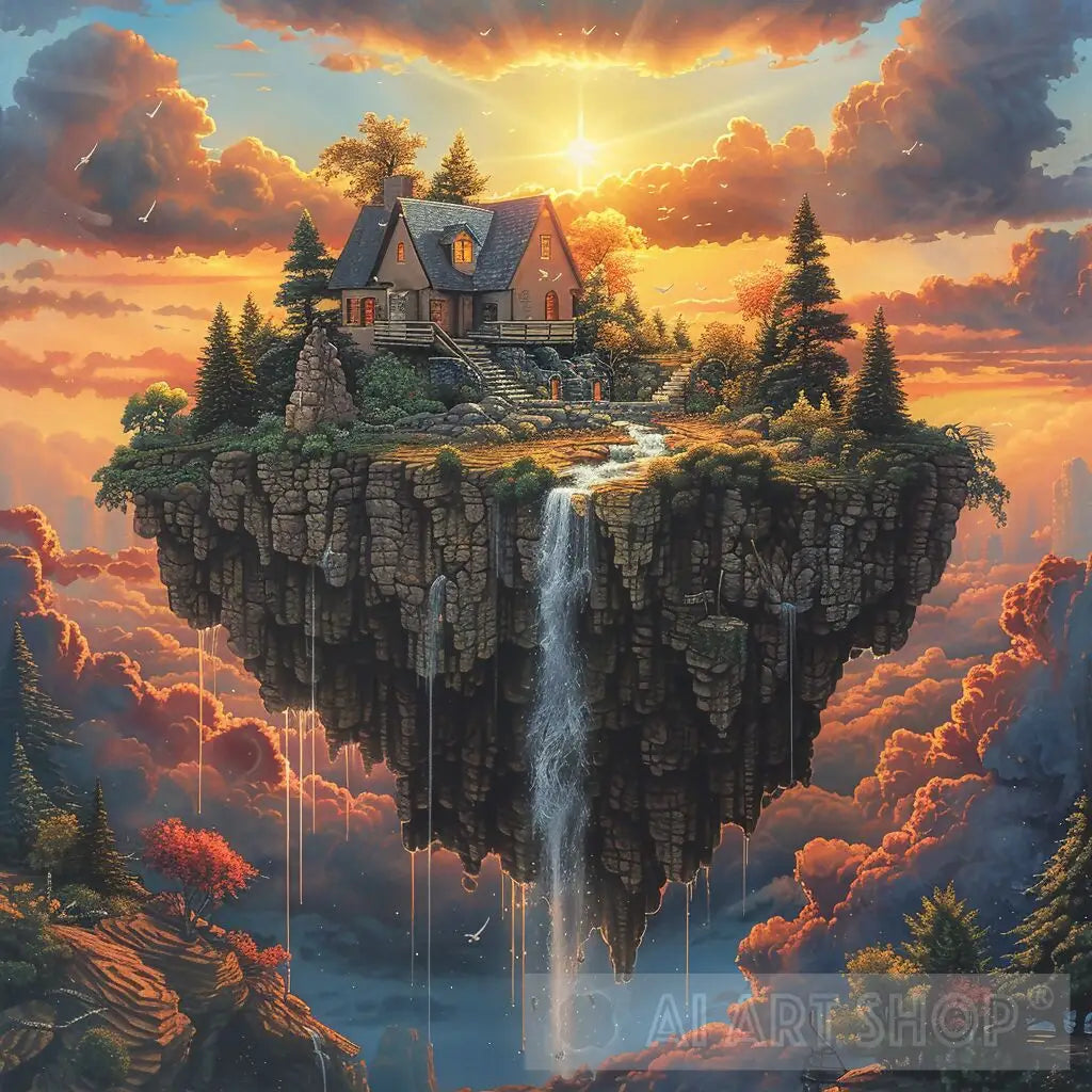 Enchanted Floating Island - Pop Surrealism