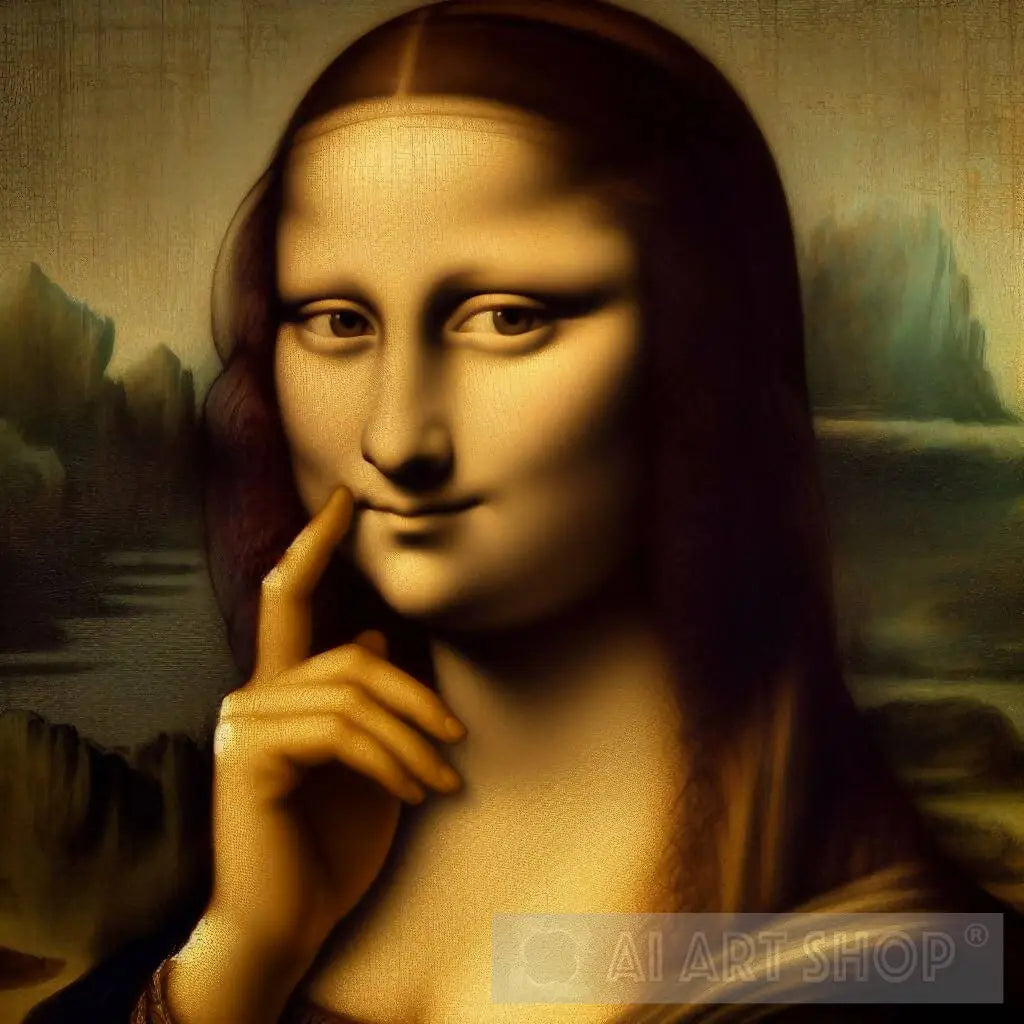 Enigmatic Reverie: Realistic Homage to the Mona Lisa by Leonardo da...