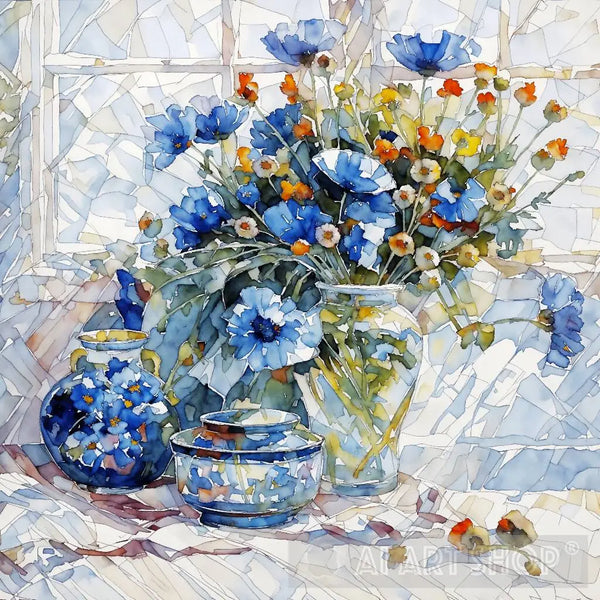 bright colours, Smudged graphics, Oil painting