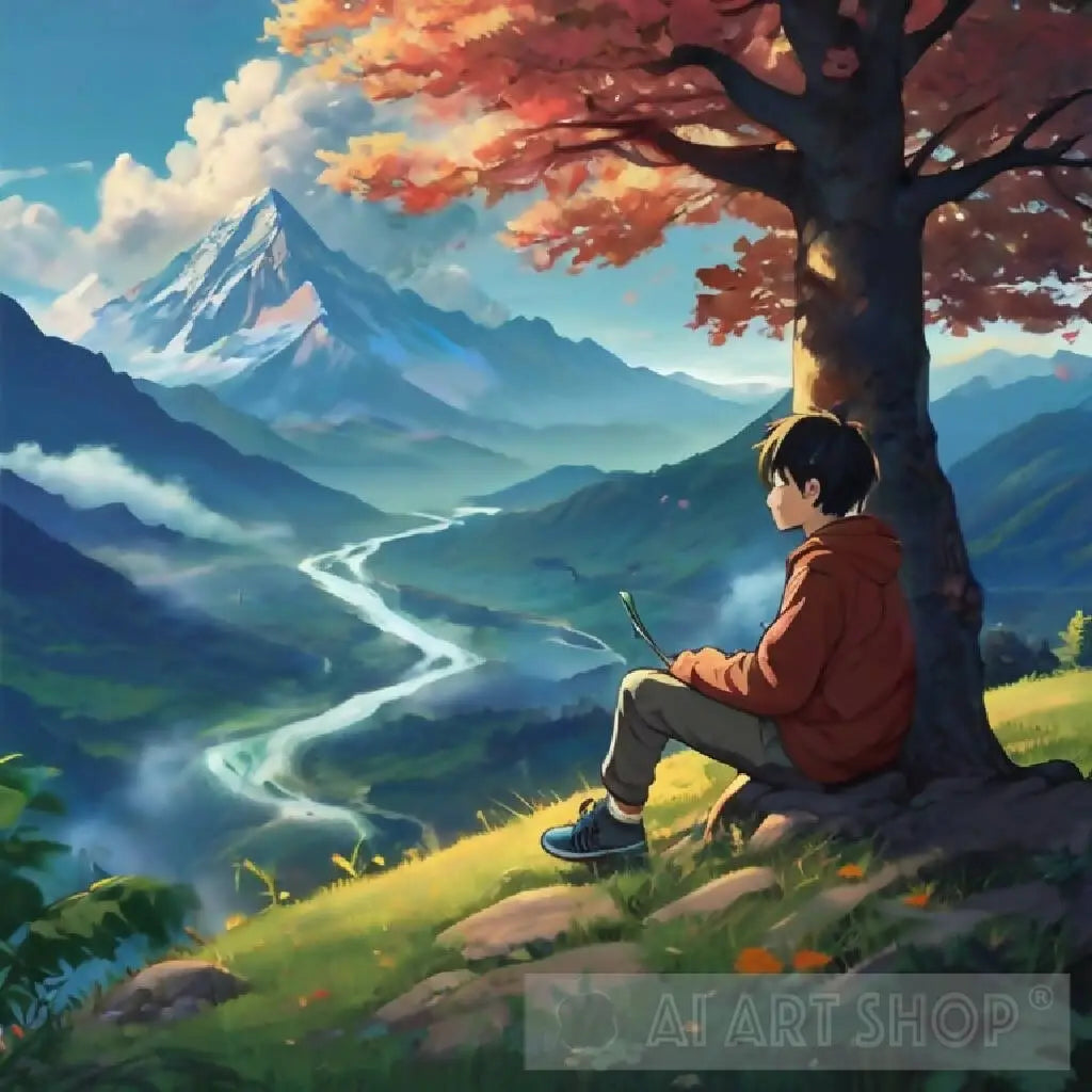 Ethereal Serenity: Anime-Inspired Landscape