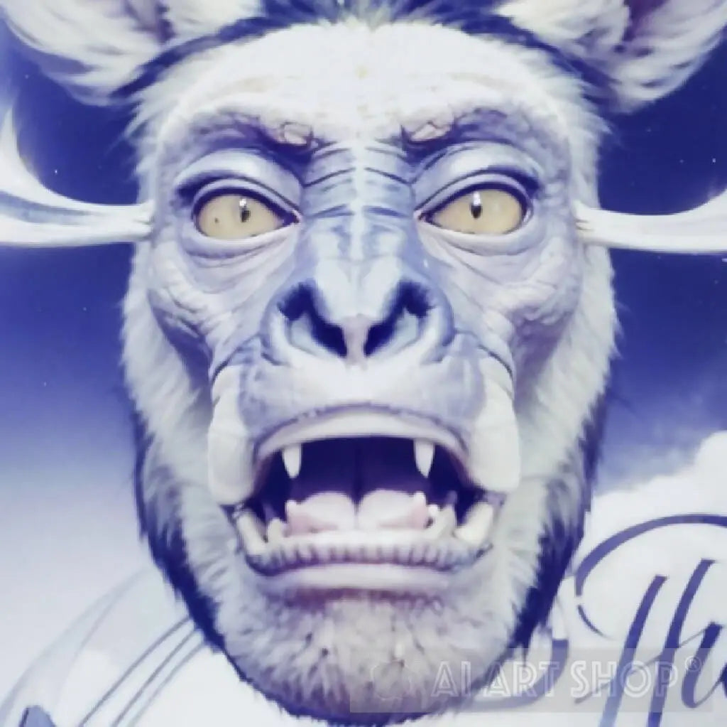 Evil monkey face, realistic, realism, ai artwork, ugly looking monk...