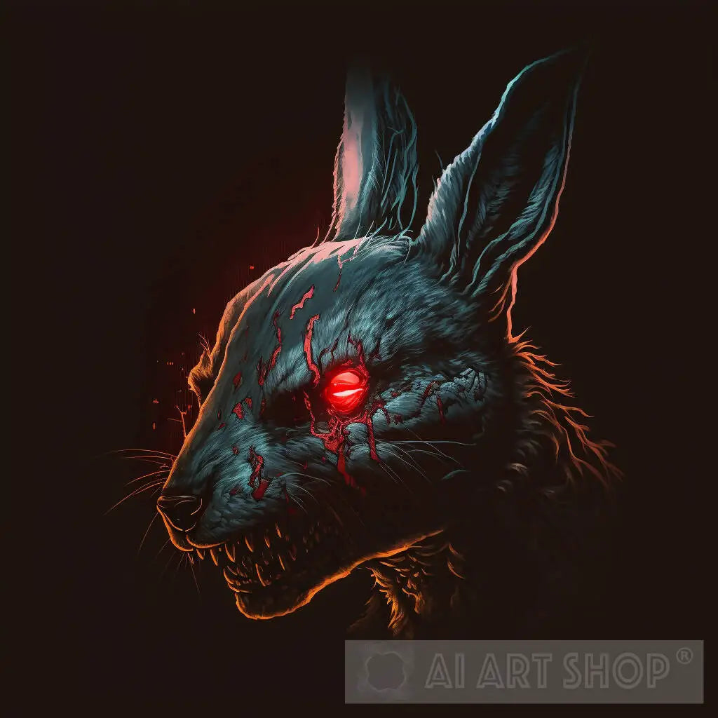 bunny, scarred, demon, evil, rabbit