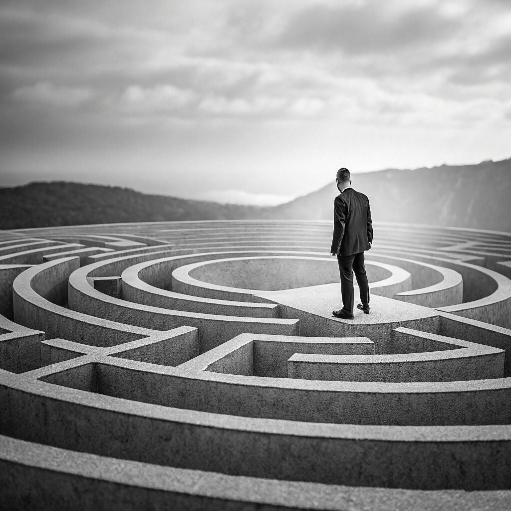 The Executive Maze | A Study in High-Stakes Strategy. Executive art...