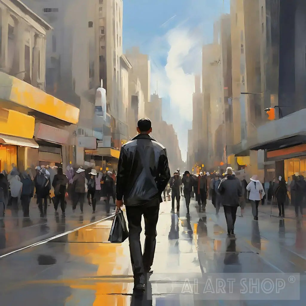 Urban Life,Vibrant Artwork,Visual Narrative
