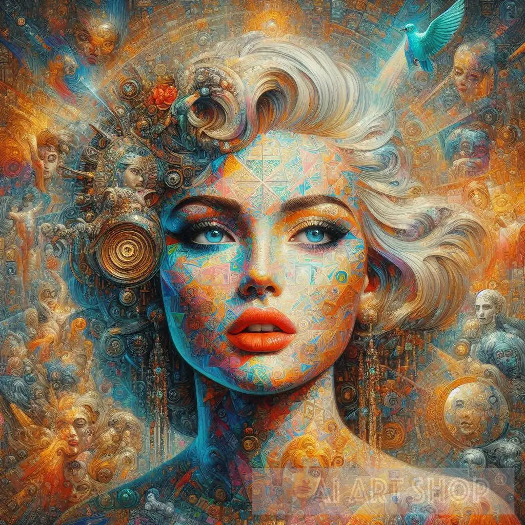 Eyes of Eternity: A Multifaceted 8K Oil Painting, Bridging Time and...