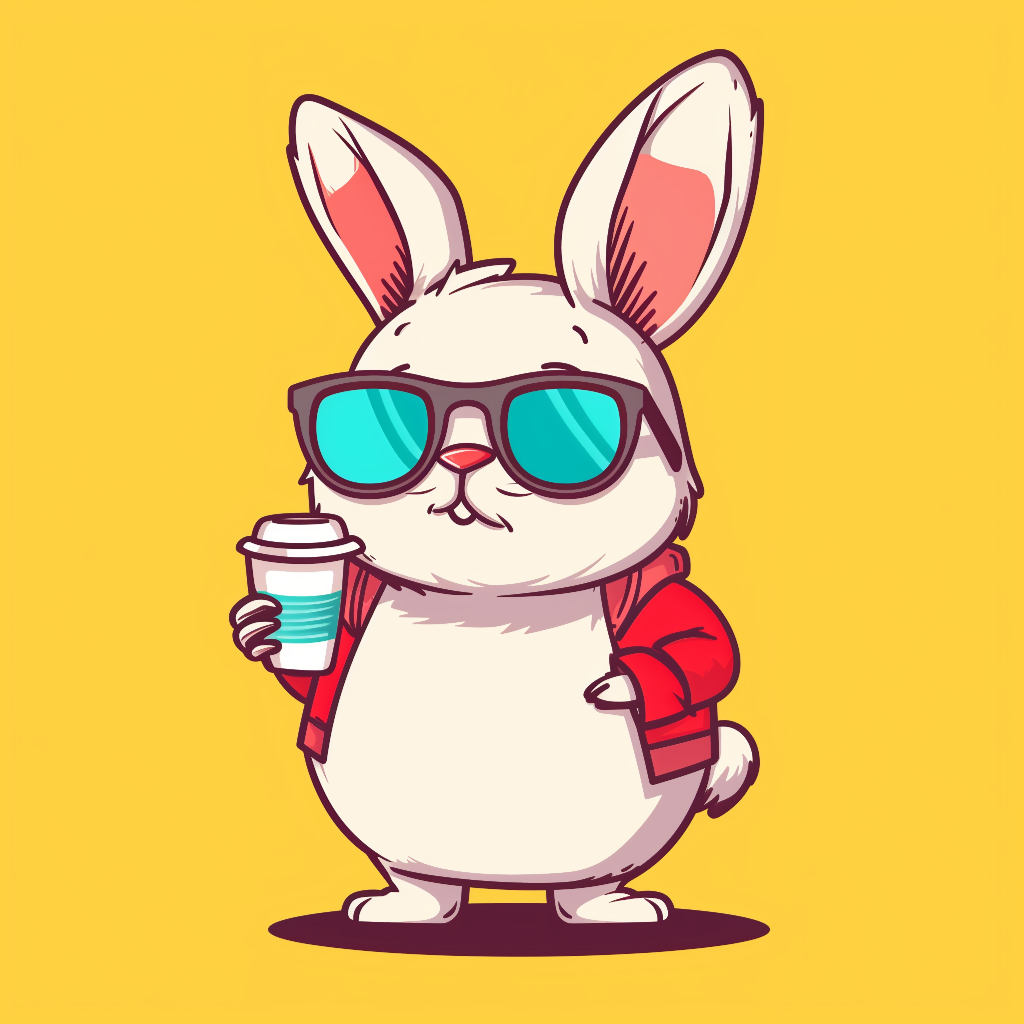 Cool Beans – Bunny on a Brew Break | Coffee Bunny AI Art