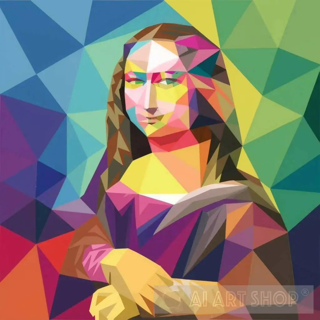 Face of Mona Lisa with colorful background