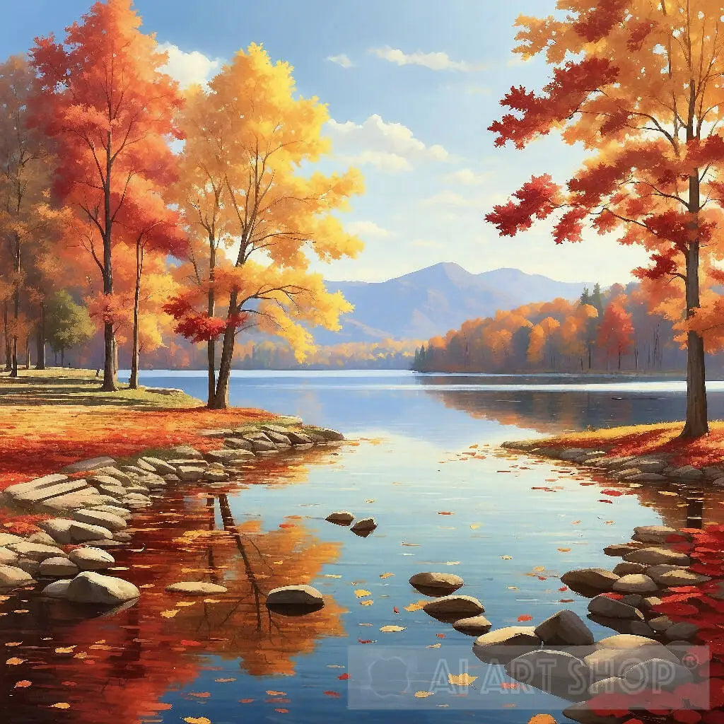 Fall Tranquility: Lakeside Reflections