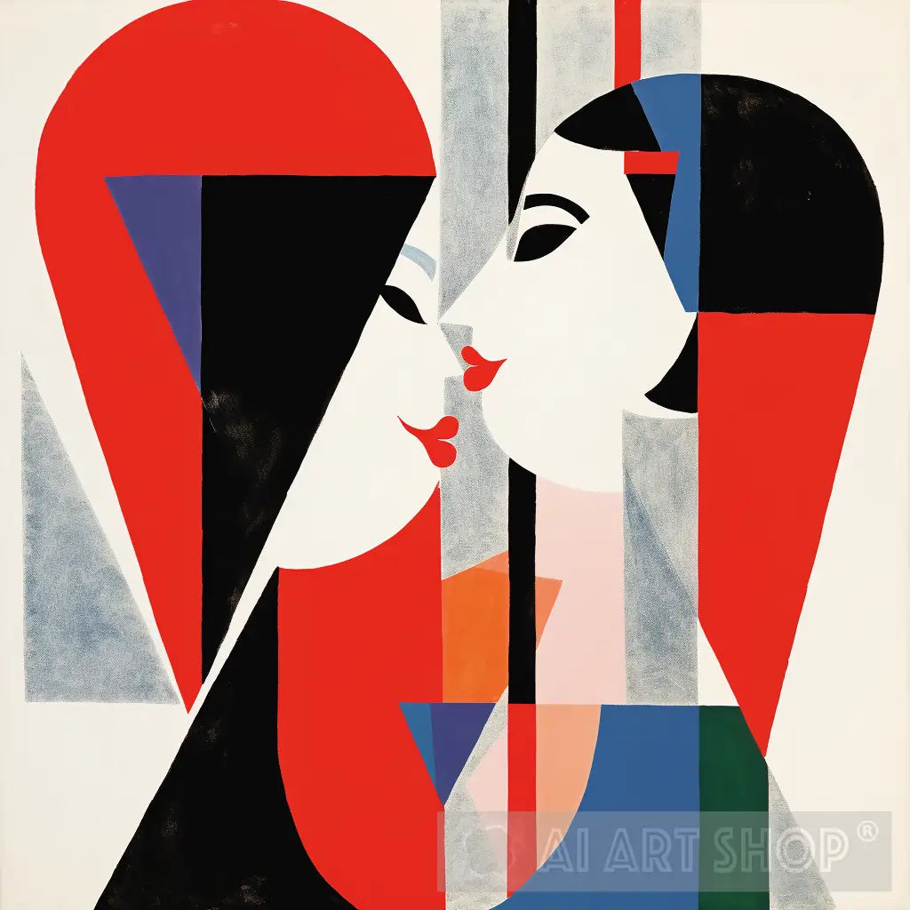 Abstract Shapes Art of a feminine kiss
