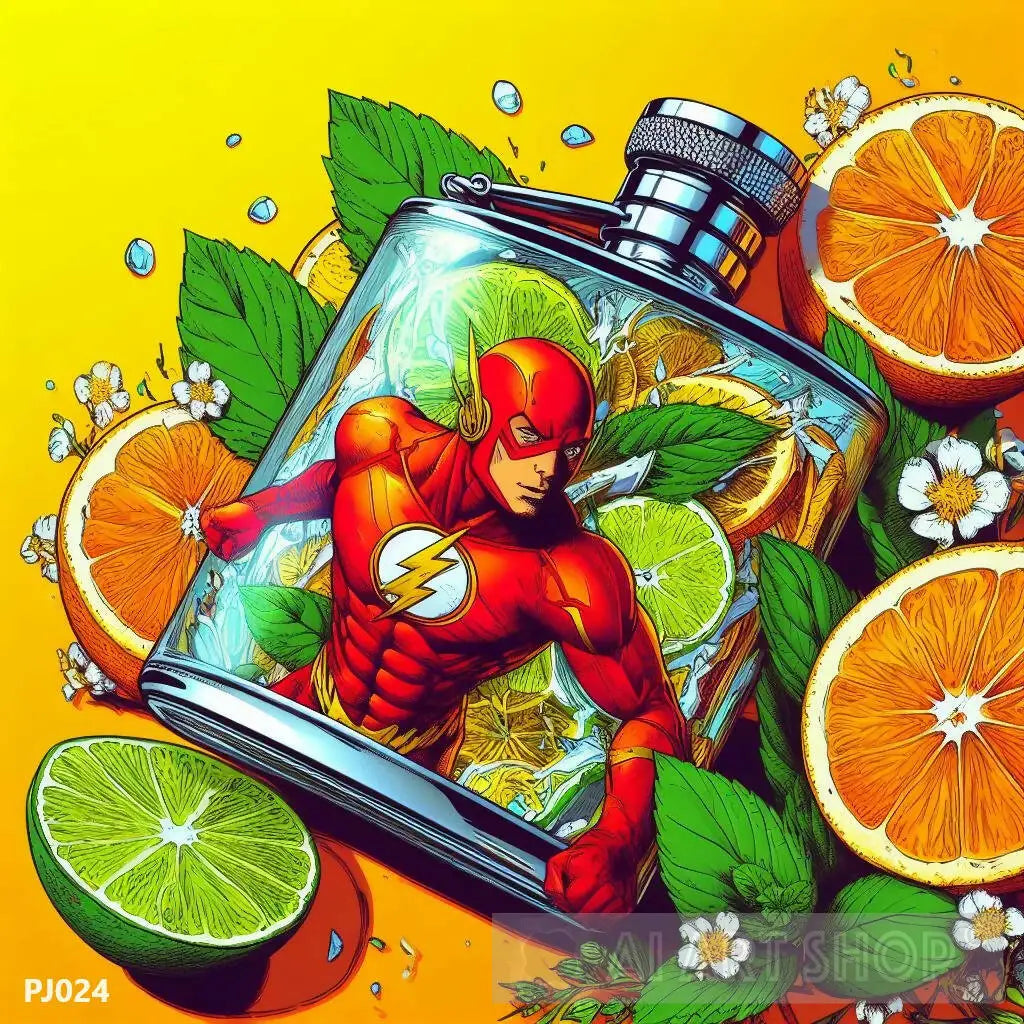 Flash flask fruit pop art , flask design