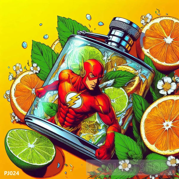 Flash flask fruit pop art , flask design