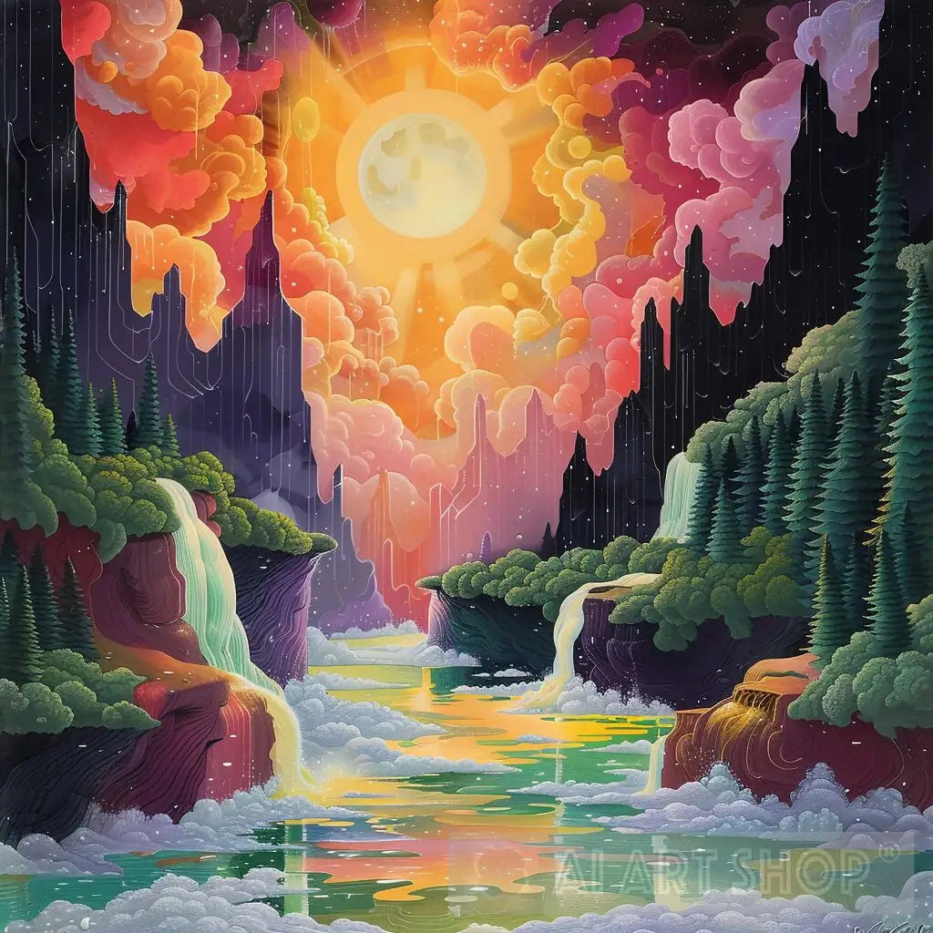 Floating Peaks - Pop Surrealism Art