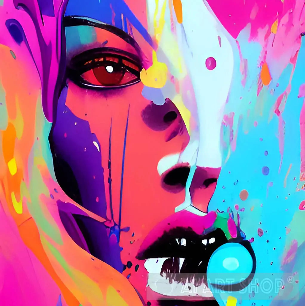 fluorescent paint spatter face