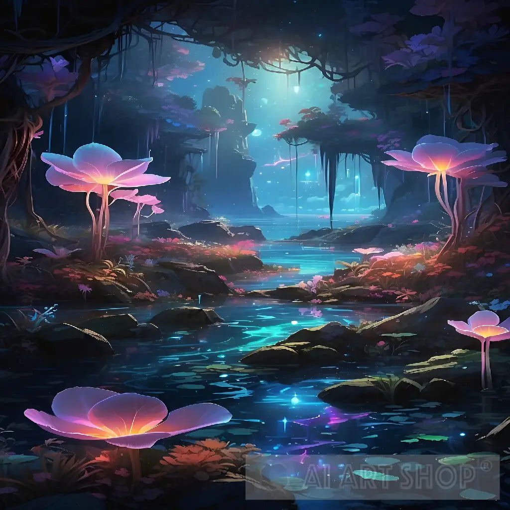 Enchanting+Forest+of+Dreams+Art+Print Whimsical+Nature+Dreamscape+C...
