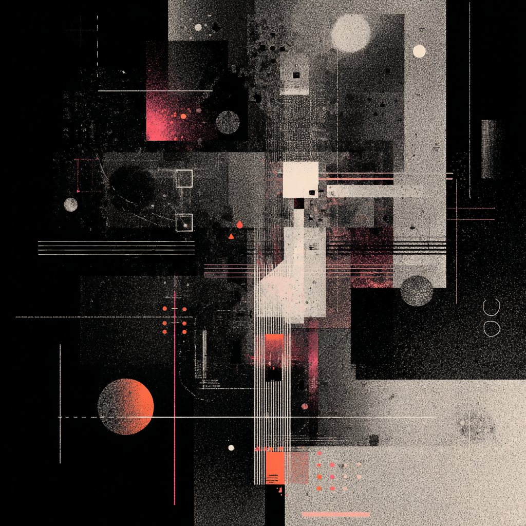 Abstract Structures – A Digital Geometry Series with Red and Pink A...