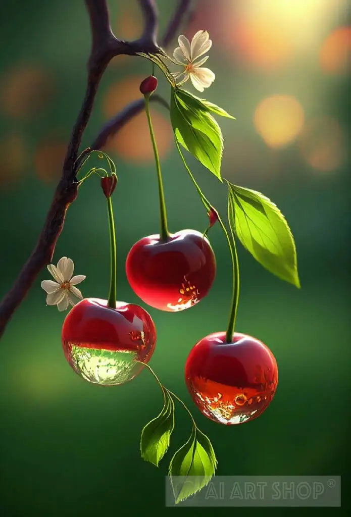 Cherries in their freshest state. Vibrant and enticing color. Smoot...