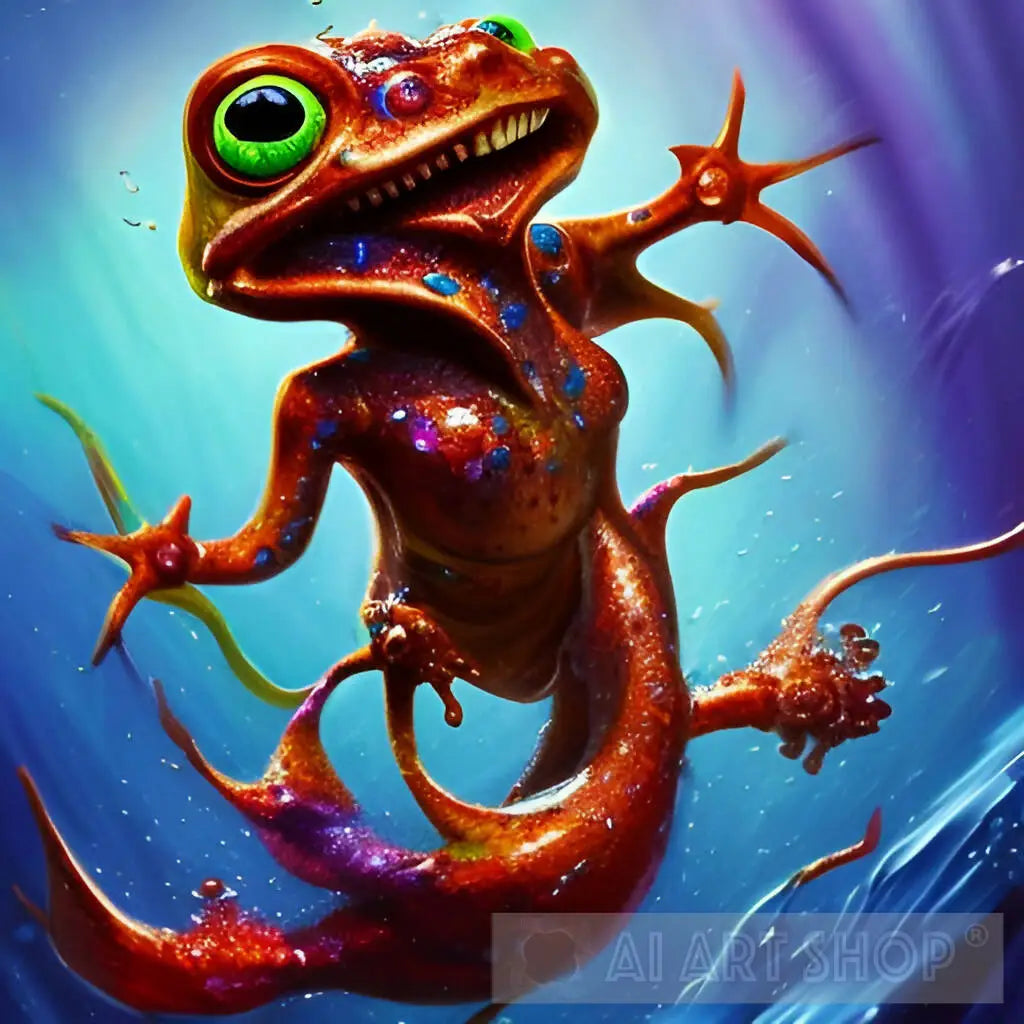 frog monster in water