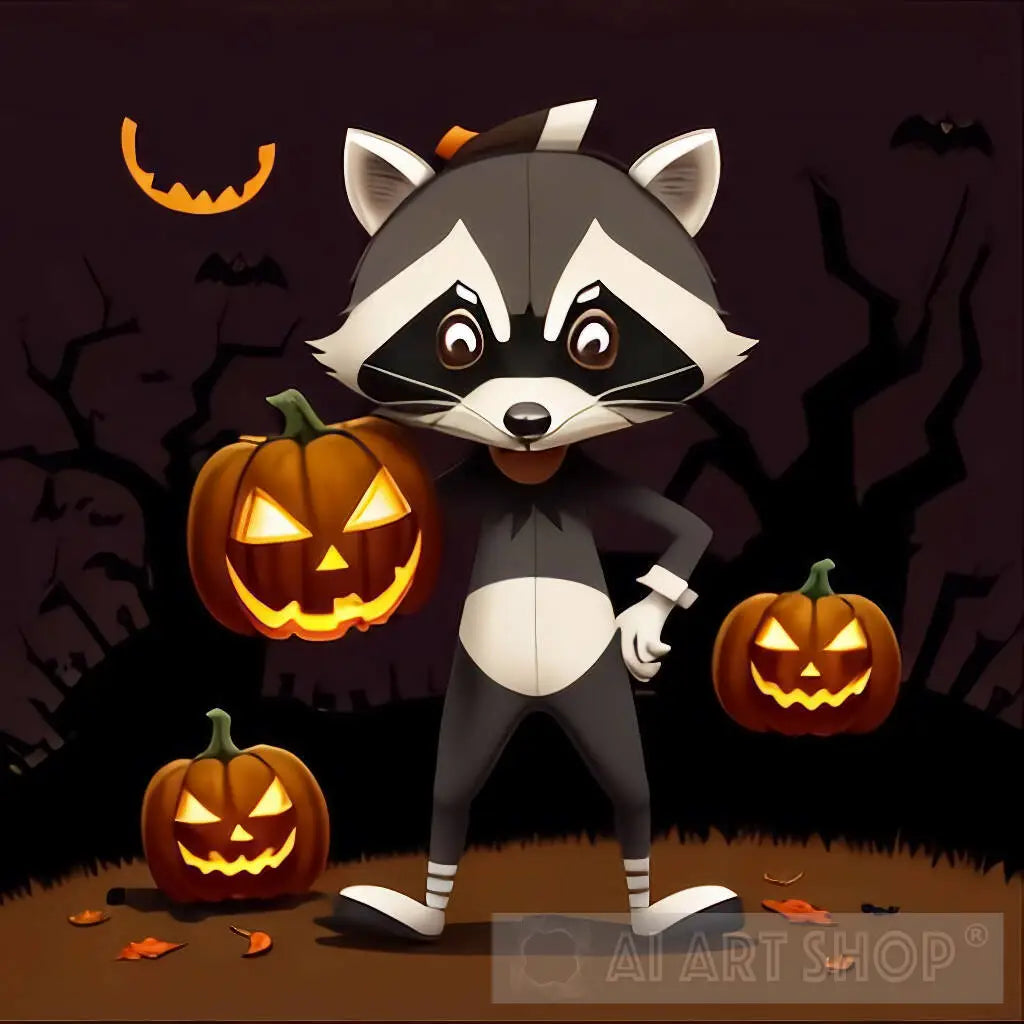 Funny Raccoon for Halloween