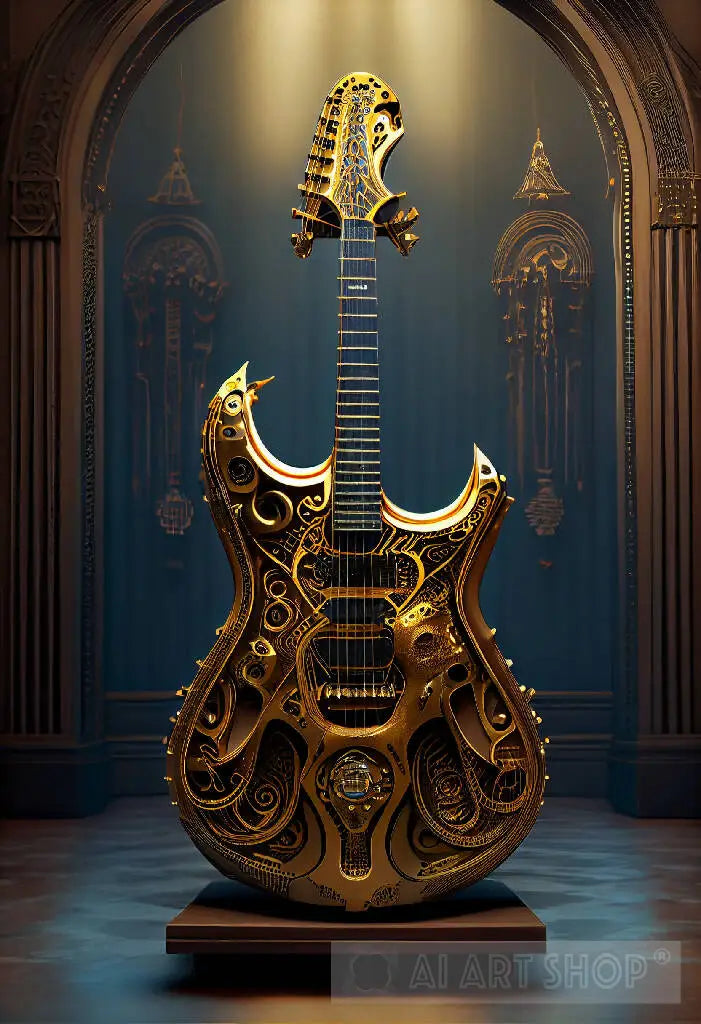 Futuristic Golden Guitar