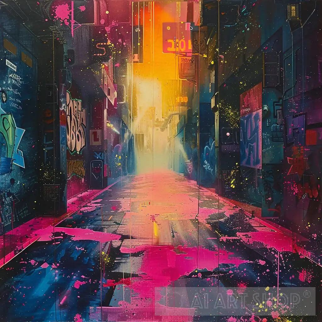 Futuristic Neon Alley - Pop Surrealism
