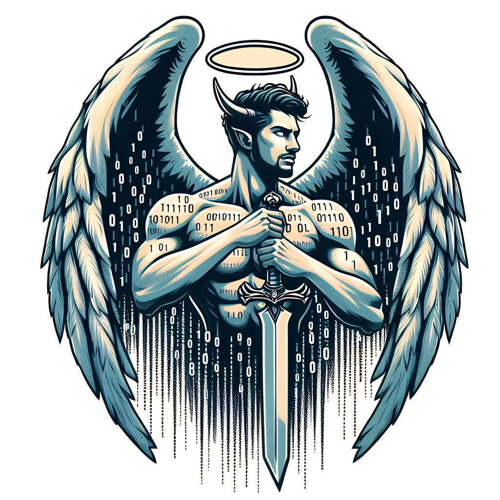 Cyber Guardian Angel – A Fusion of Divine and Digital Art