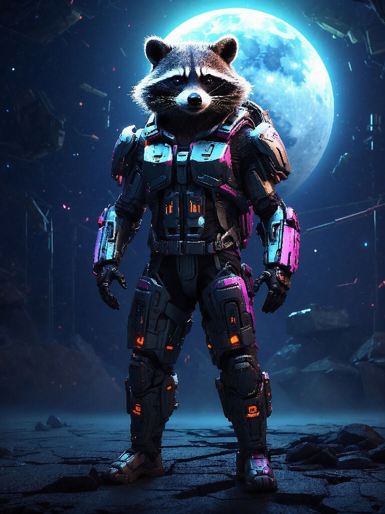 Raccoon in cyborg body #4