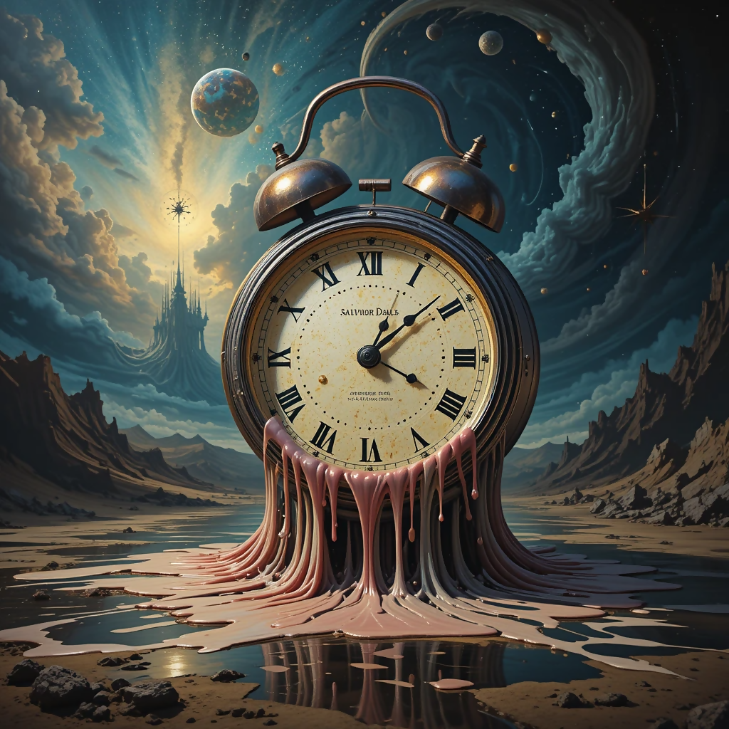 Timeless Distortion: A Melting Clock’s Descent