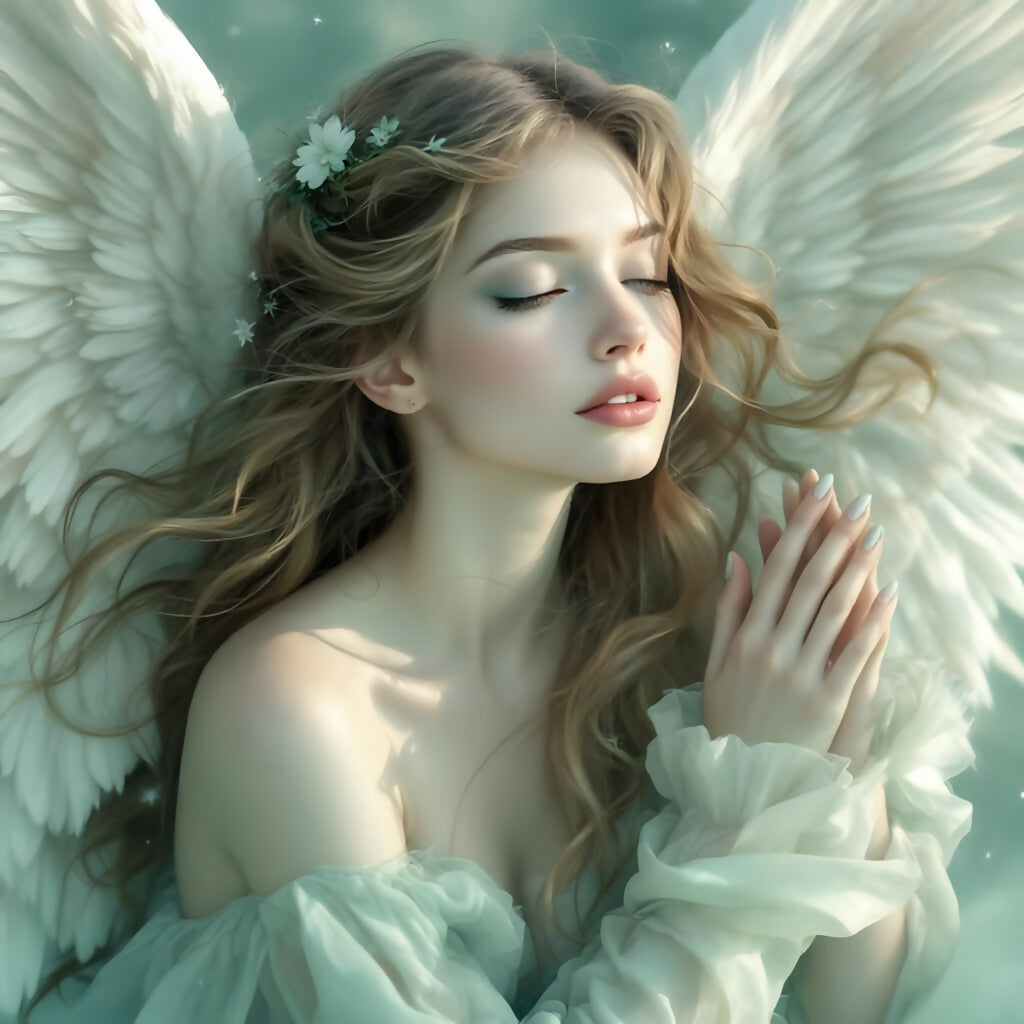 Heaven’s Whisper – Praying Angel in Soft Light