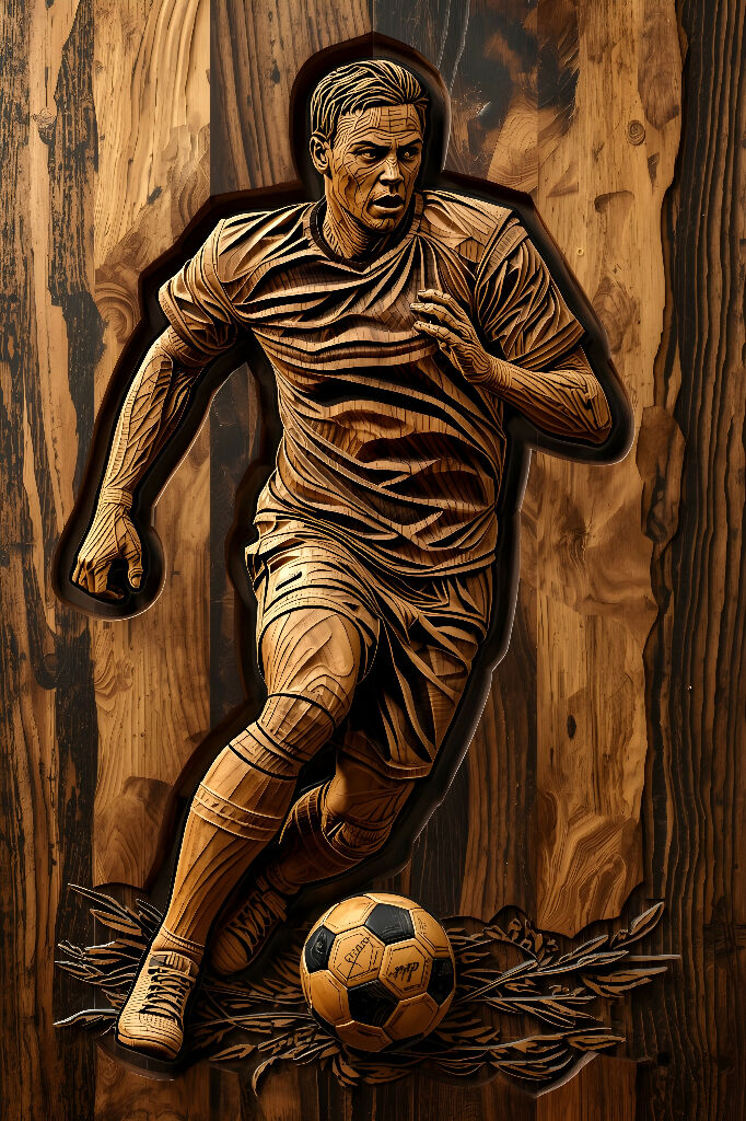Wooden Football Player poster
