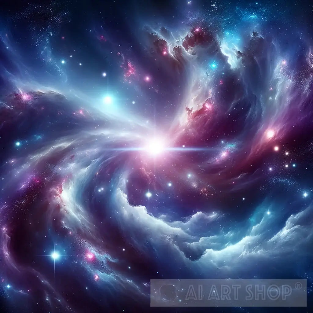 Digital Illustration - Galactic Vista: Space Exploration