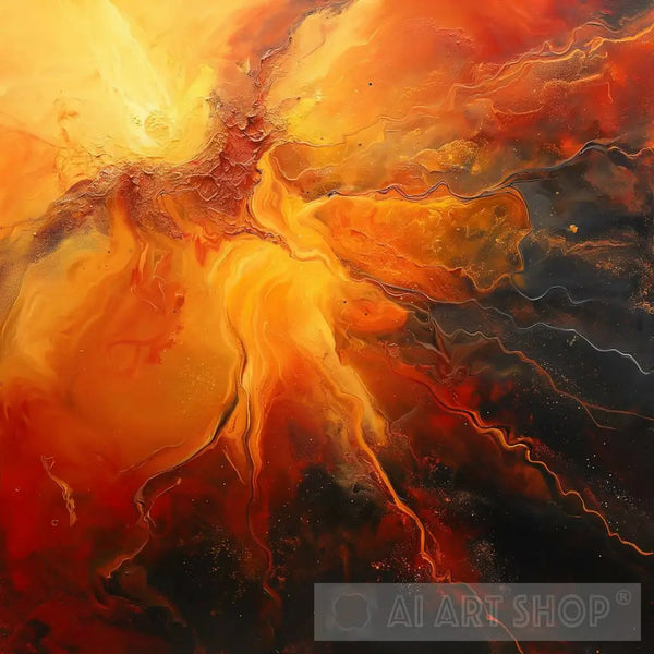 Fiery Genesis: Abstract Expressionist Pop Art