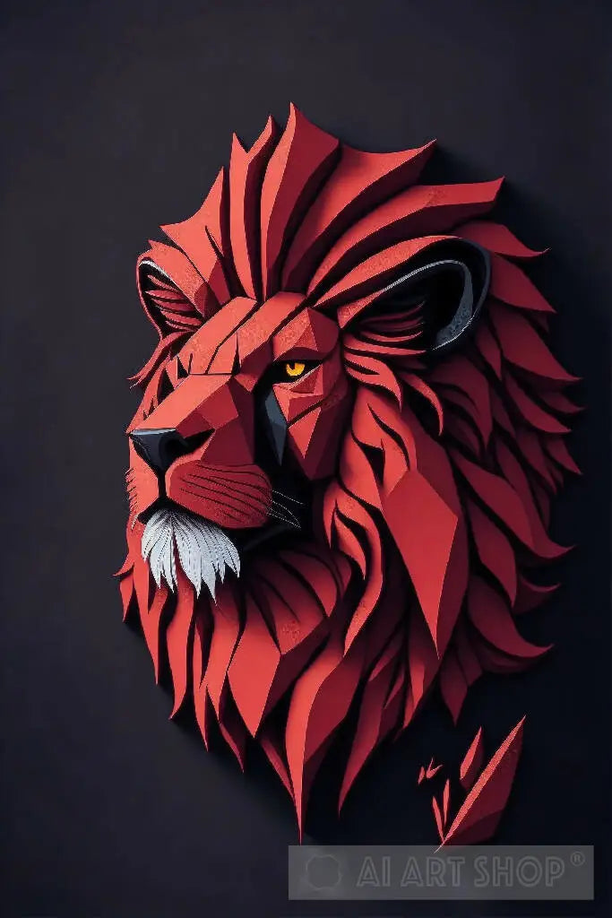 Geometric Sovereign Lion Art | Modern 3D Vector Lion Illustration