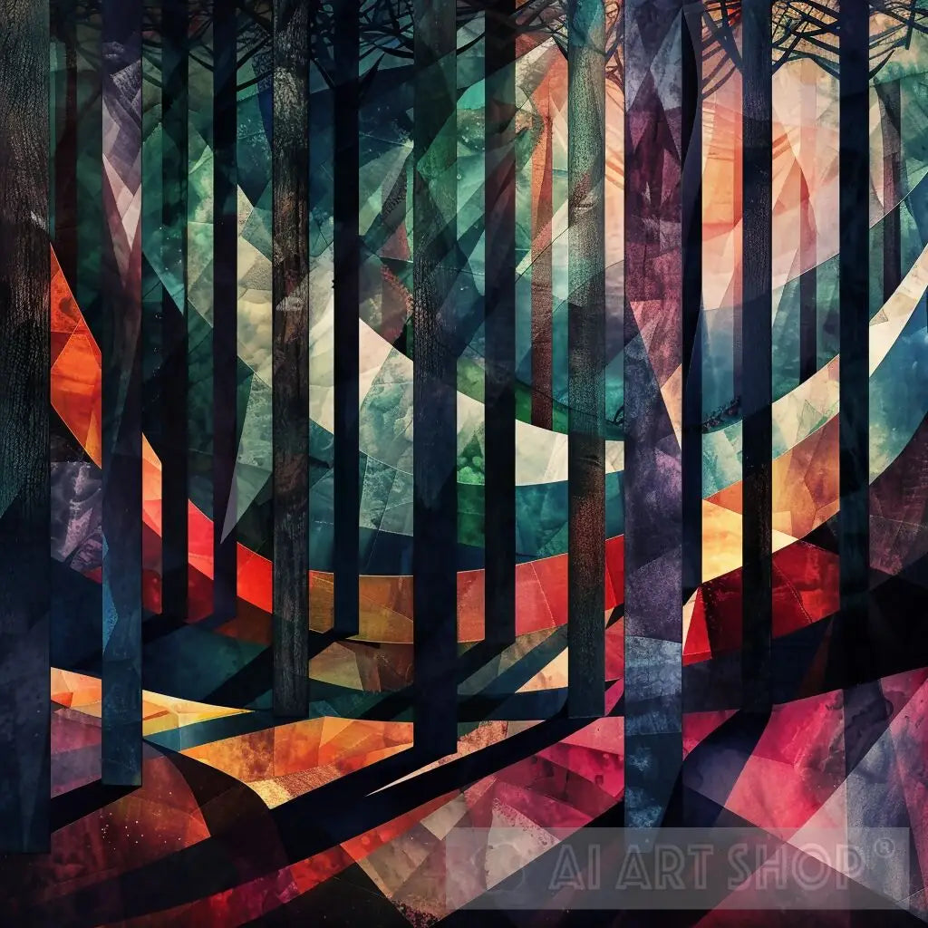 Geometric; Surrealism; Forest; Artistic; Abstract; Trees; Nature; D...