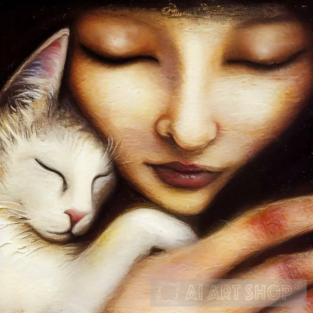 girl and cat, gat sleeping, cats, gray cat, woman and cat, woman po...