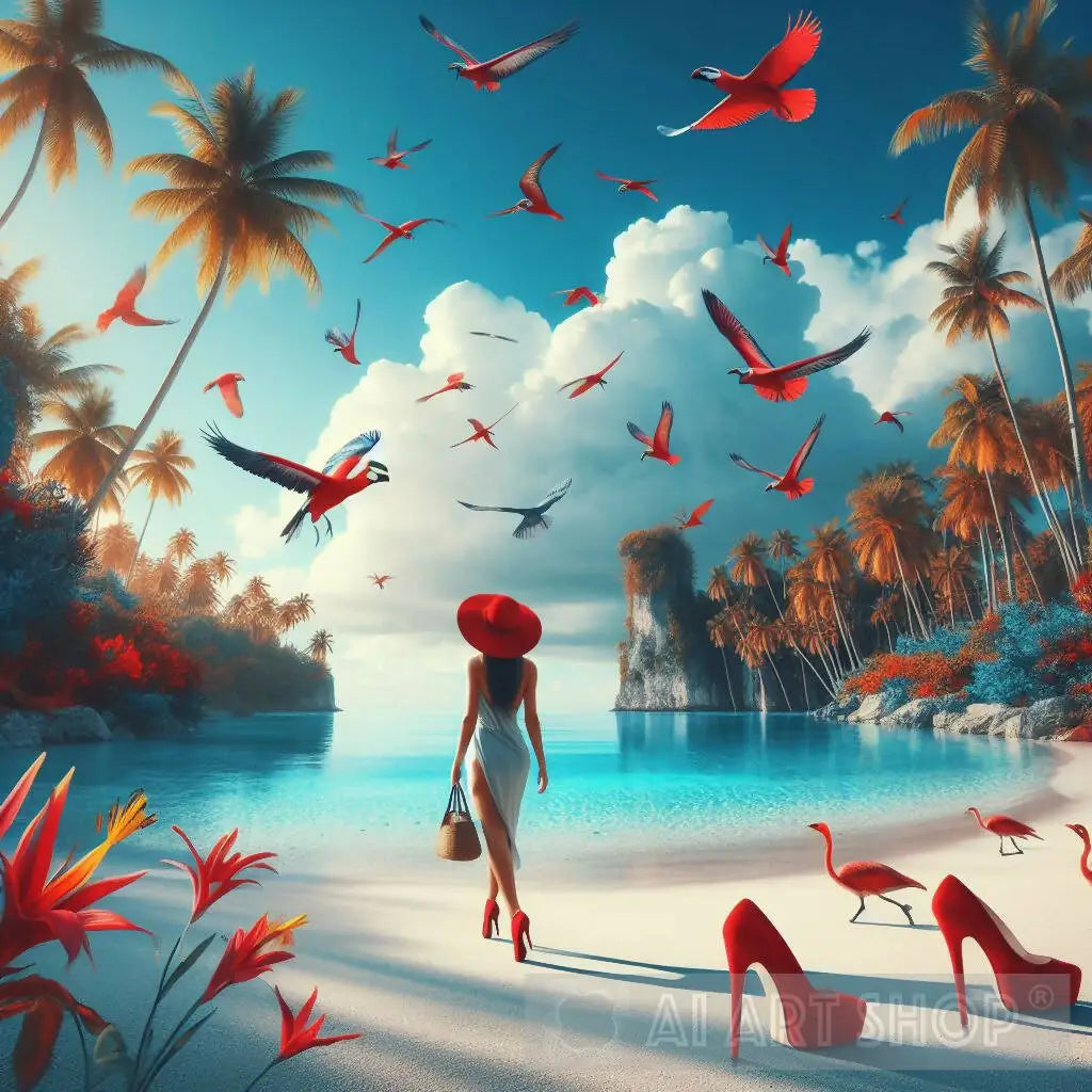 girl in paradise with heels