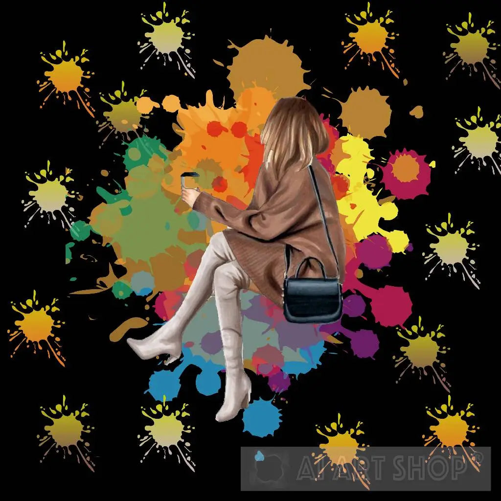 Girl With Bag Drinking Coffee, Urban Lifestyle, Coffee Art, Coffee ...