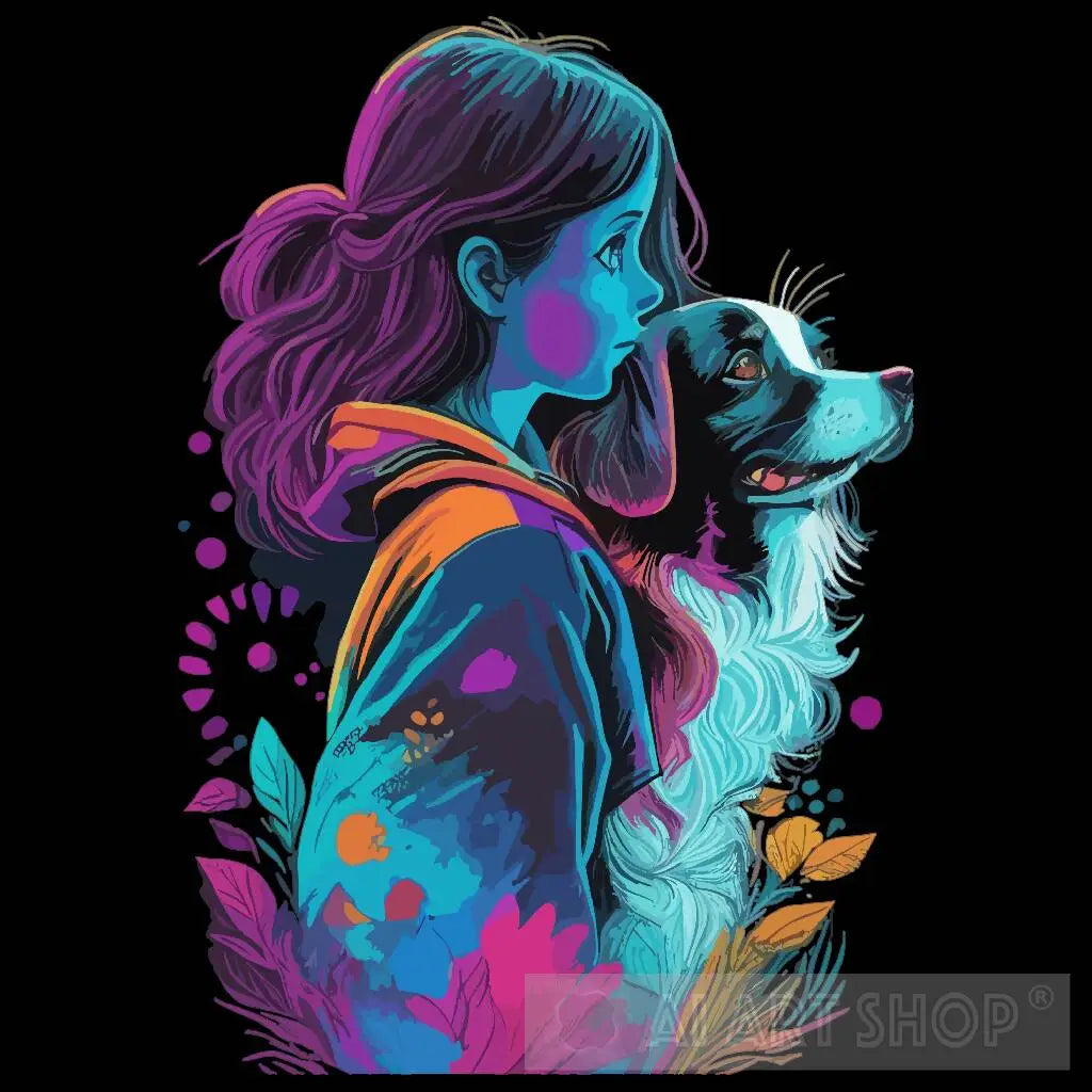 Girl With Dog, Canine Companionship, Pet Love, Furry Friendship, Lo...
