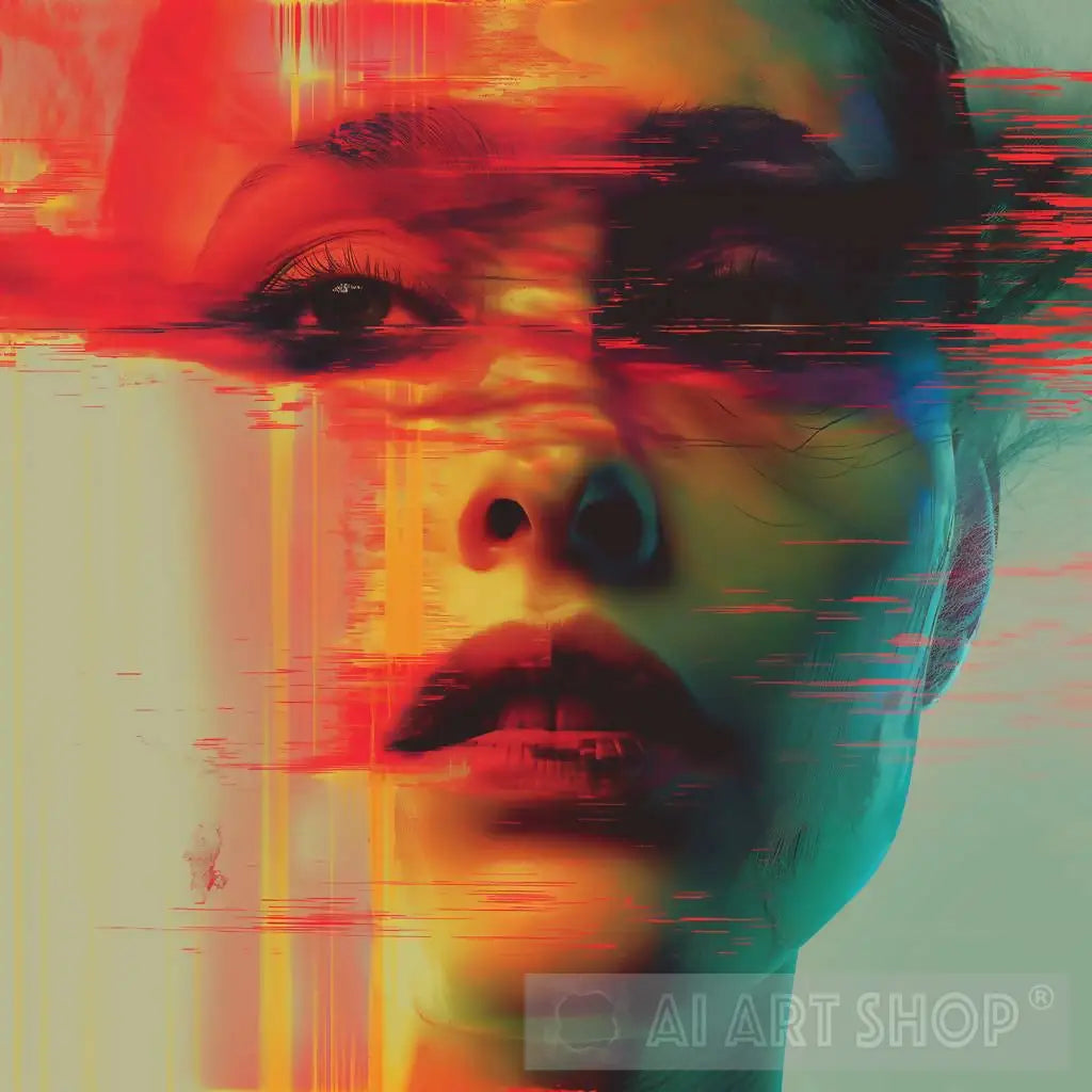 Surreal Glitch: Abstract Pop Art Portrait