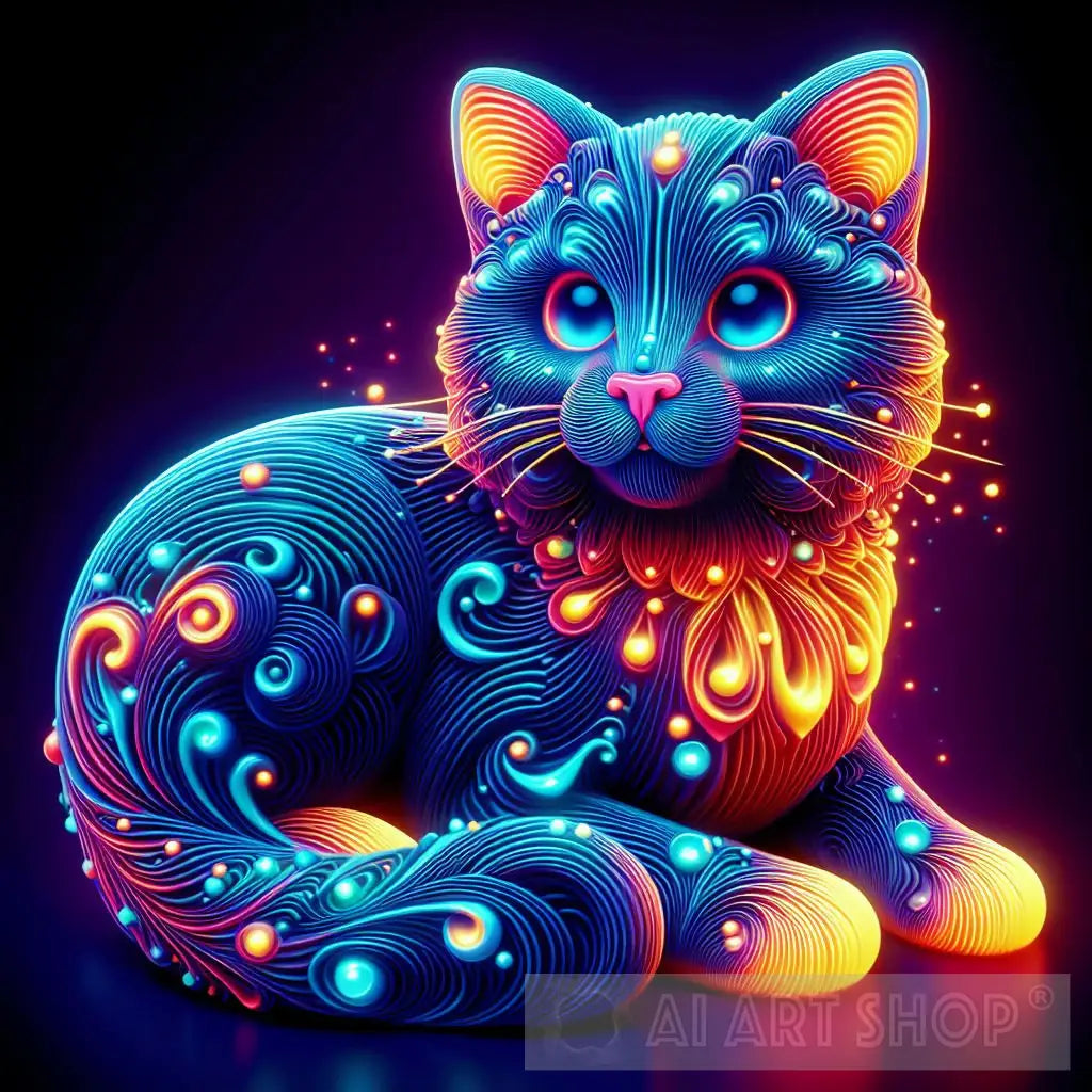 glowing cat