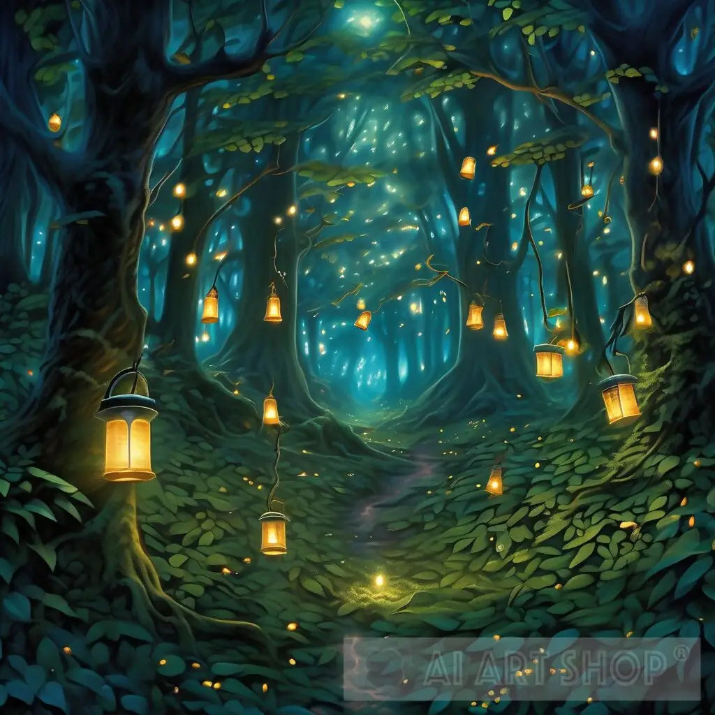 Glowing Forest Path