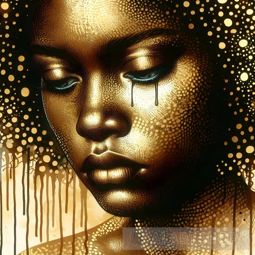 Gold Dripping Woman, Gold Drip Art, Elegant Silhouette, Sensual Bea...